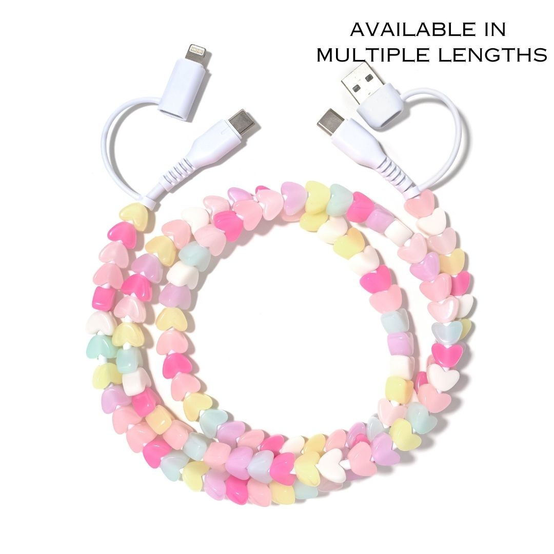Beaded Phone Charger Jelly Hearts – Erimish