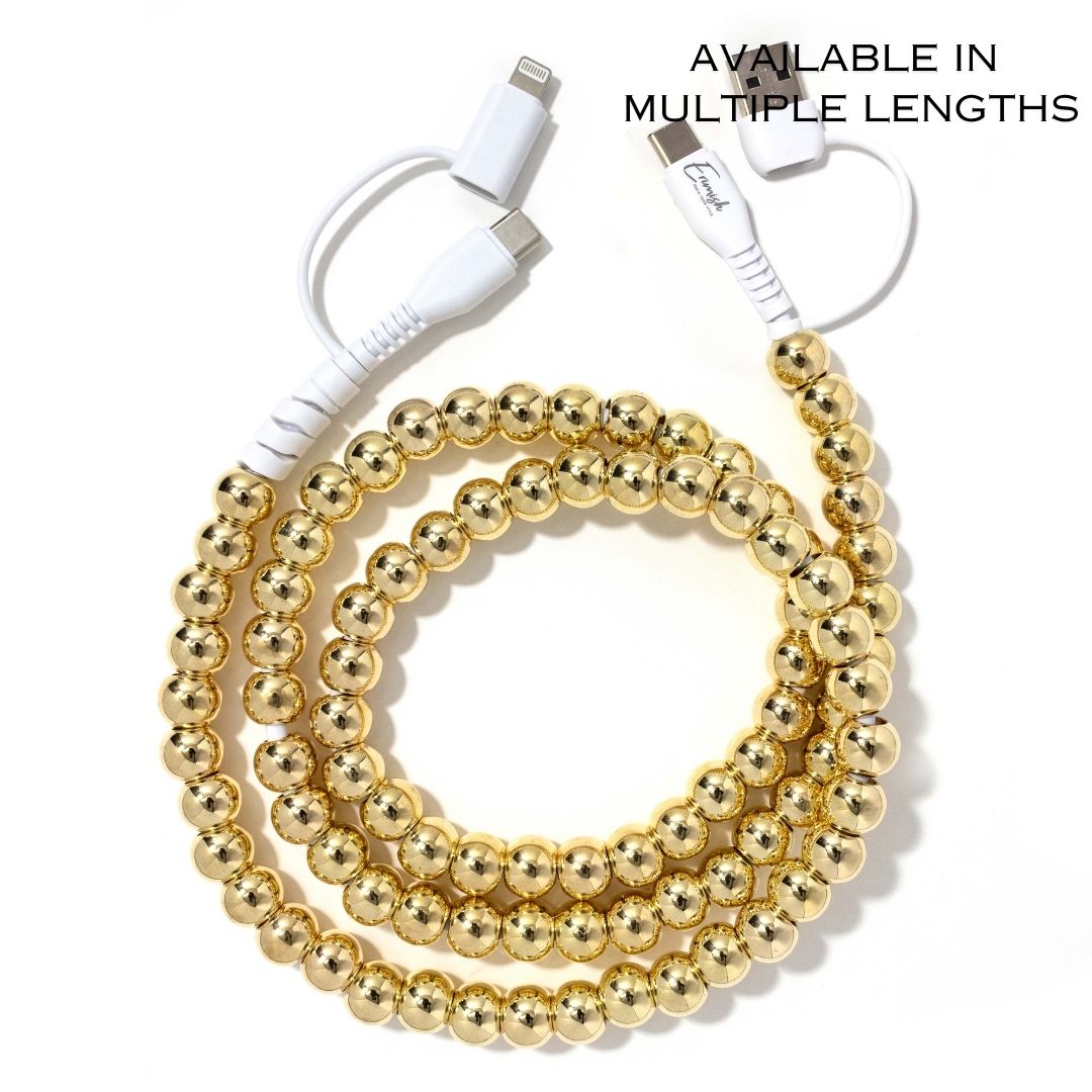 Beaded Phone Charger Metallic Gold – Erimish