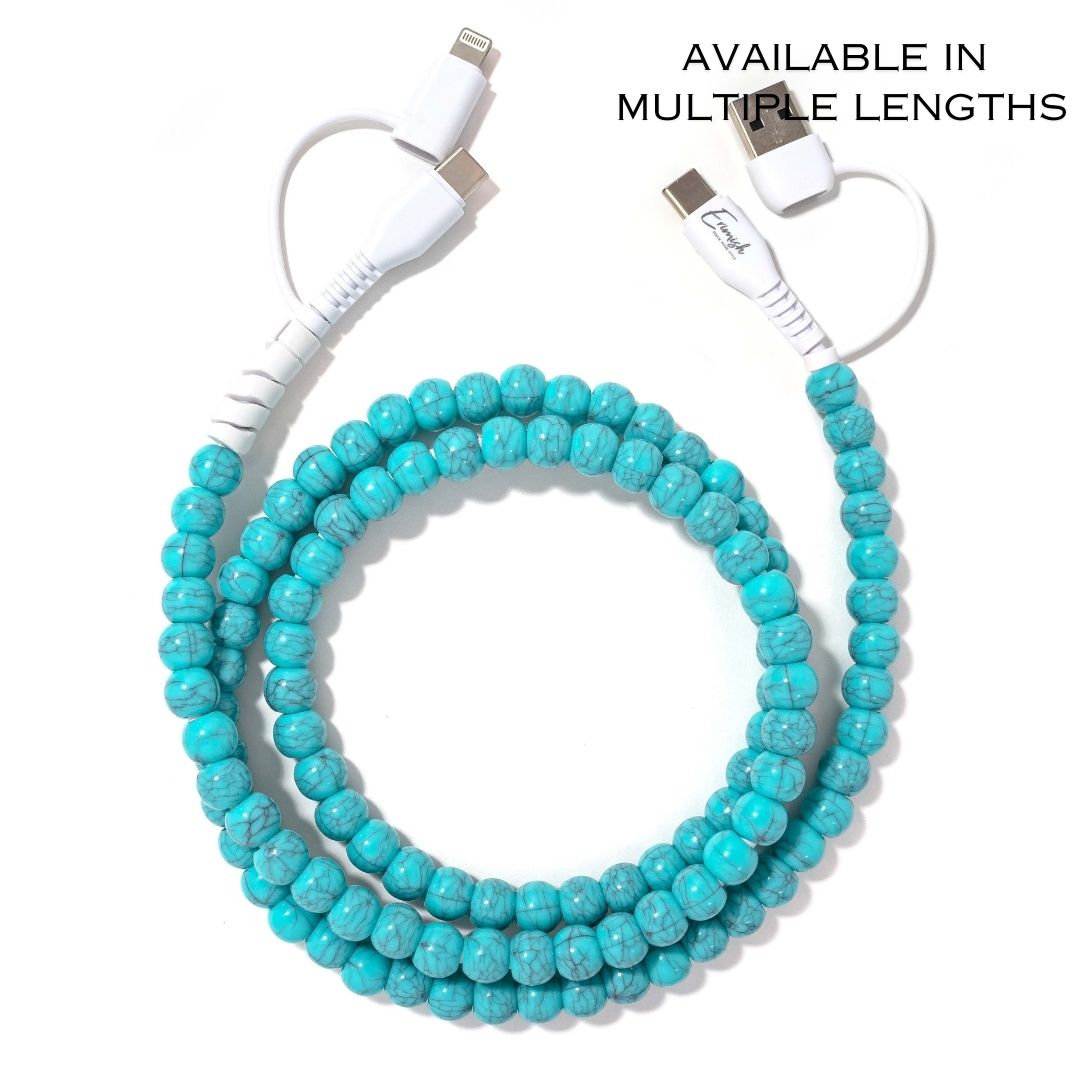Beaded Phone Charger Turquoise – Erimish